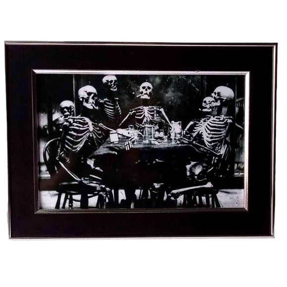 Halloween | Wall Decor | Skeletons Playing Cards Drinking At Table ...